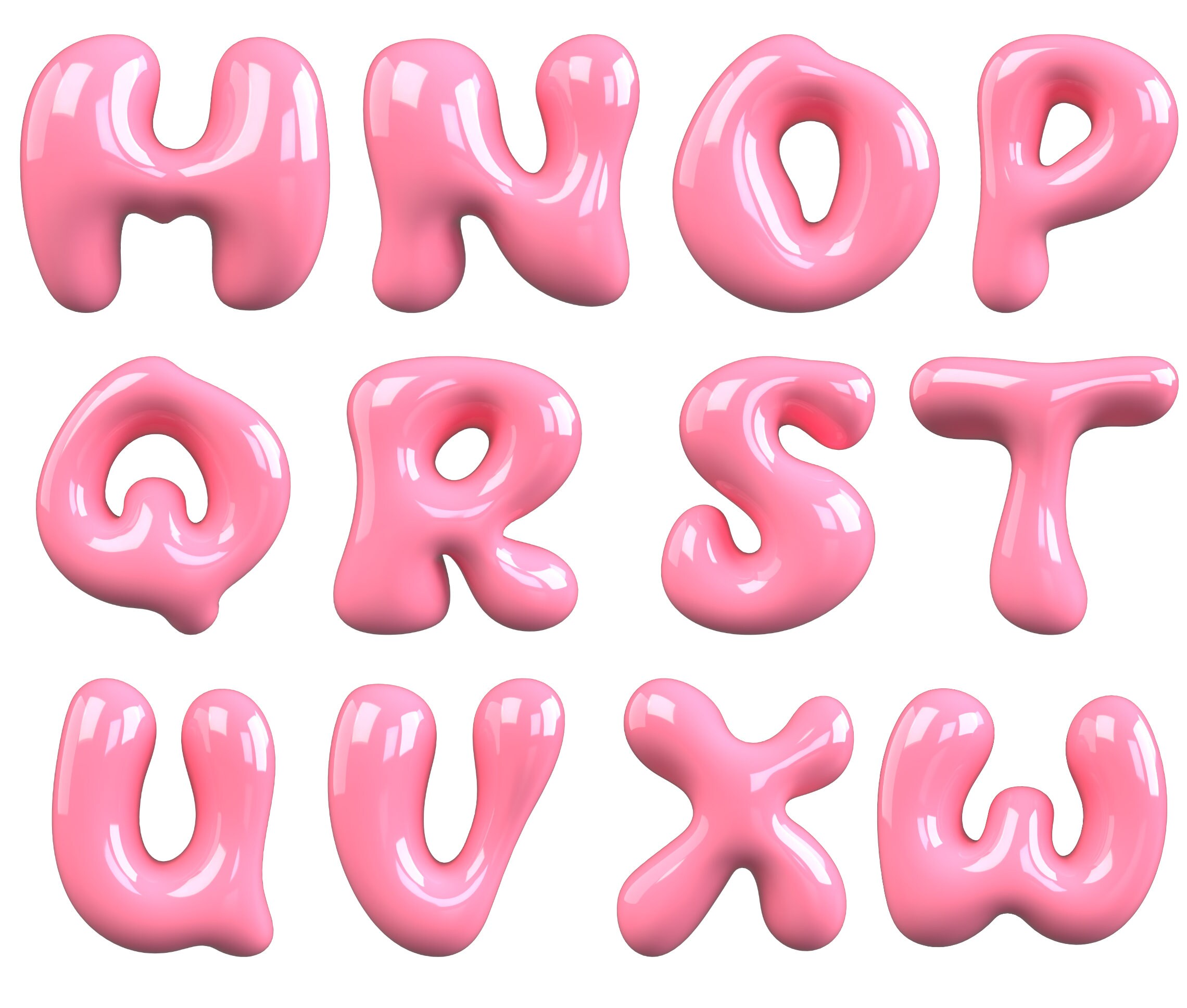 3D Bubbly Letters Clipart PNG SVG Bundle Bubbly Font Bubbly - Etsy