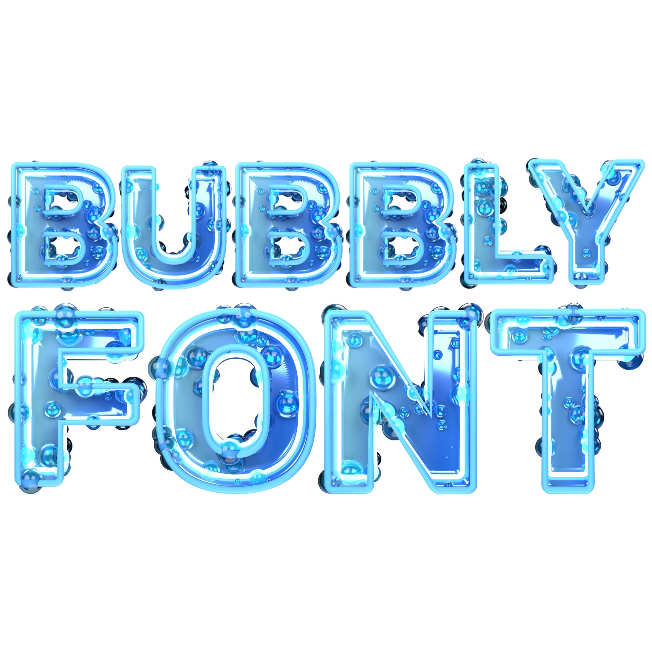 3D Font With Bubbles Clipart PNG SVG Bundle, Bubbly Font, Bubbly ...