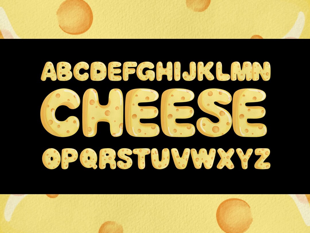 3D Font Cheese SVG PNG, Cheese Clipart, Food Alphabet, Cheese Letters ...