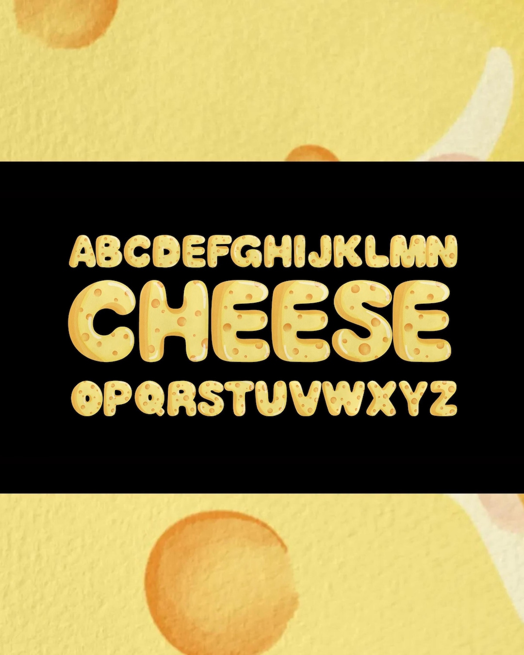 3D Cheese Font: Alphabet Letters SVG PNG Clipart (digital Design) - Etsy UK