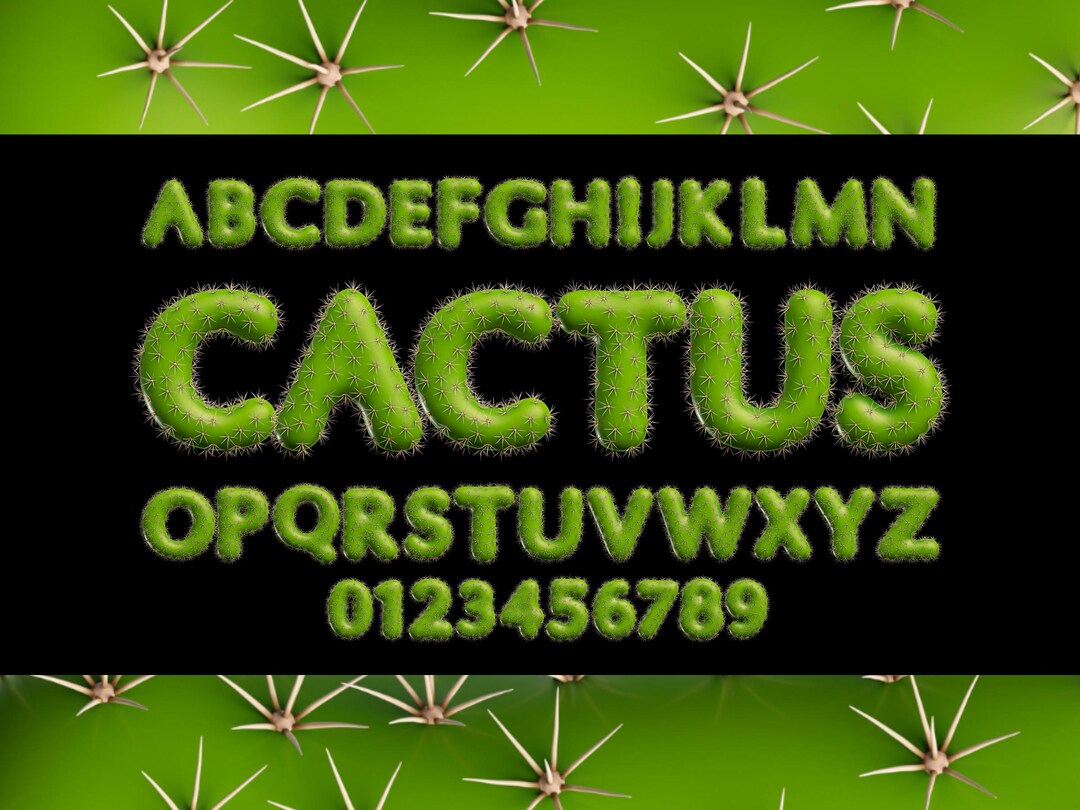 Cactus Font Clipart PNG SVG Bundle, Plant Font Svg, Cactus Letters Png ...
