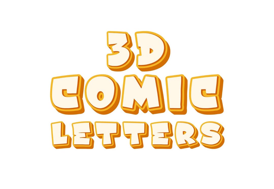 3D Comic Letters Clipart PNG SVG Bundle, Comic Font, Comic Alphabet, 3D ...