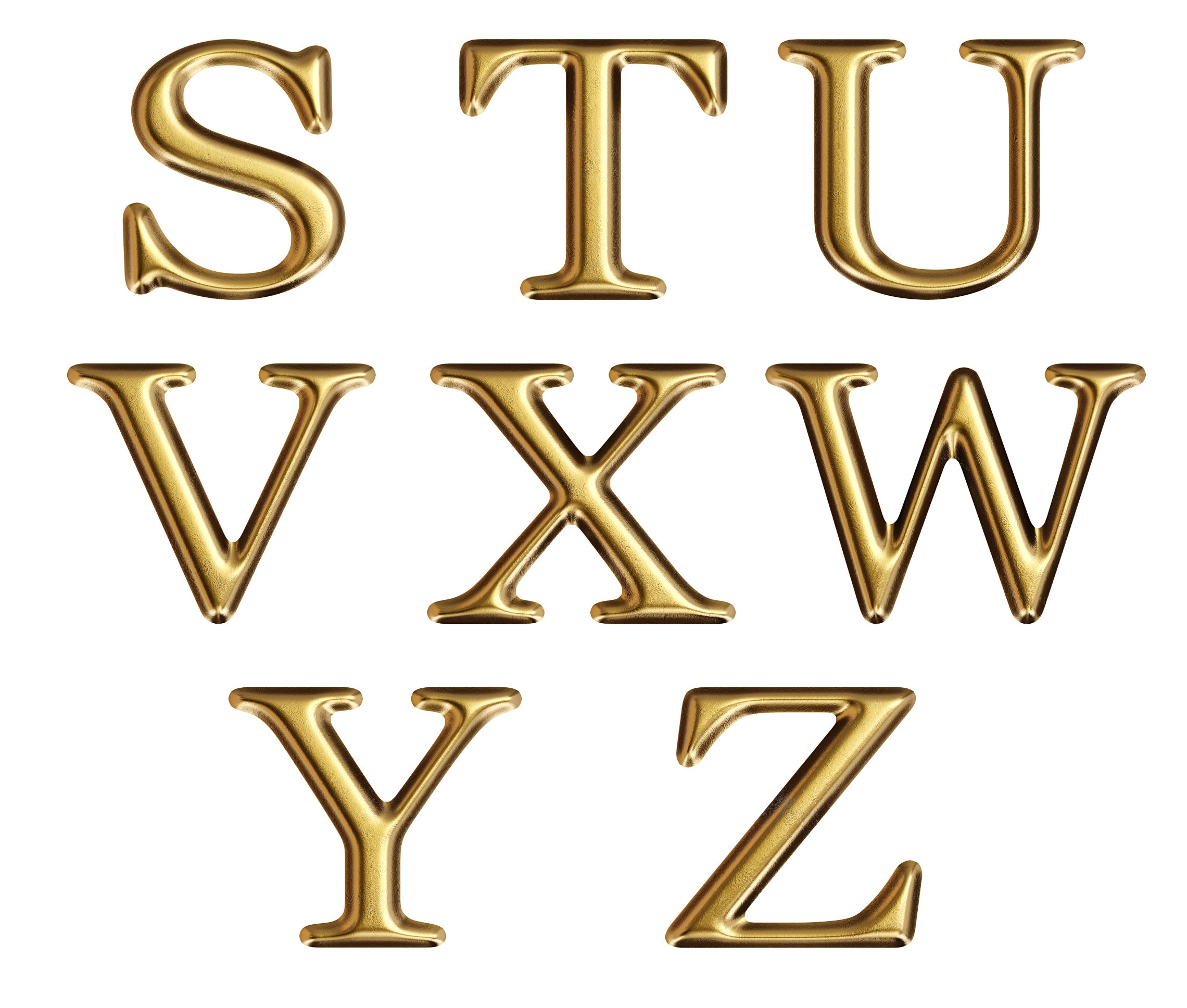 3D Gold Letters Clipart PNG SVG Bundle, Gold Font, Gold Alphabet, 3D ...