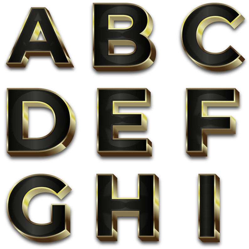 3D Elegant Letters Clipart PNG SVG Bundle, Elegant Font, Elegant ...