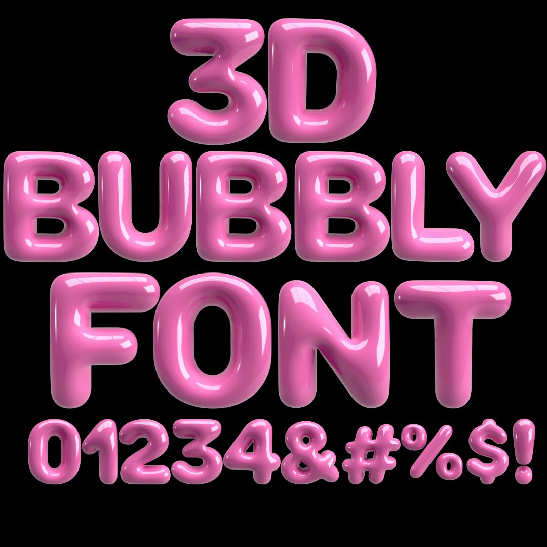 3D Bubbly Pink Letters Clipart PNG SVG Bundle, Bubbly Font, Bubbly ...