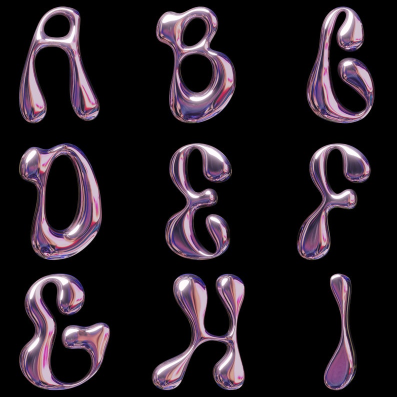 3D Bubbly Letters Clipart PNG SVG Bundle, Fuente burbujeante, Alfabeto ...