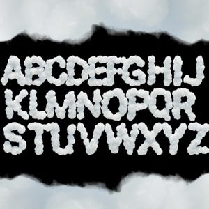 3D Cloud Letters PNG SVG Clipart Bundle, Cloud Alphabet, Cloud Font Svg ...