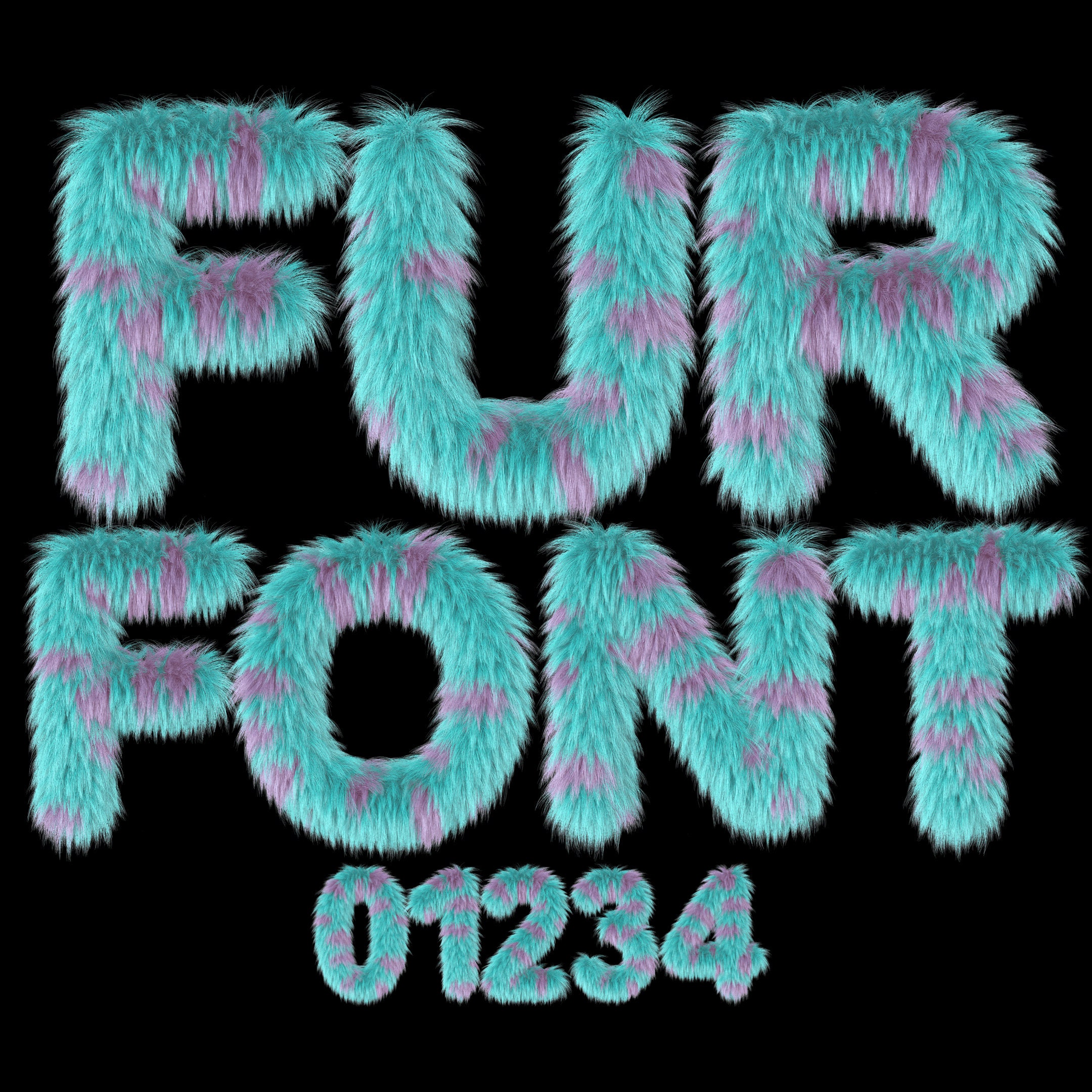 3D Furry Letters Clipart PNG SVG Bundle, Furry Font, Fluffy Alphabet ...