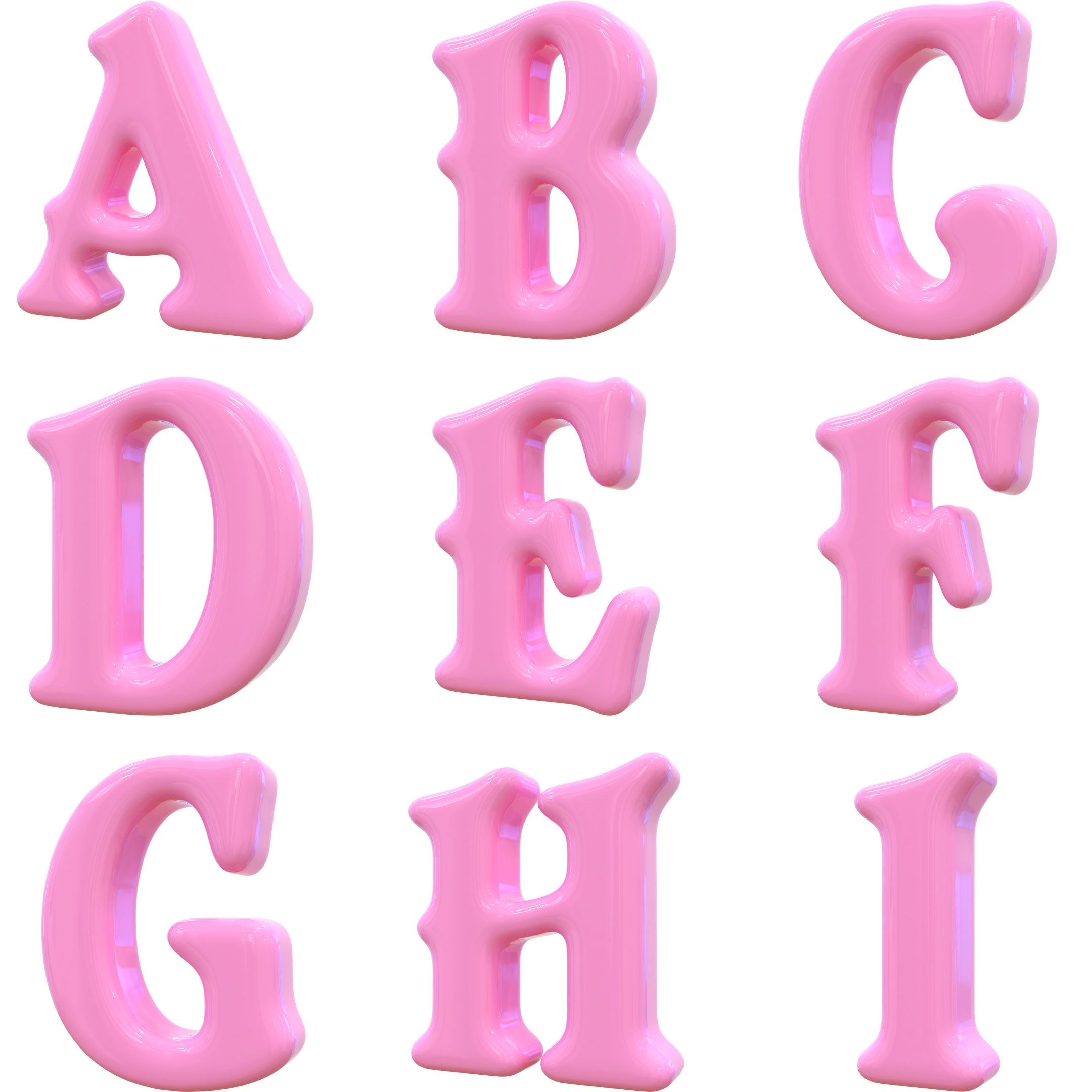 3D Bubbly Letters Clipart PNG SVG Bundle, Bubbly Font, Bubbly Alphabet ...