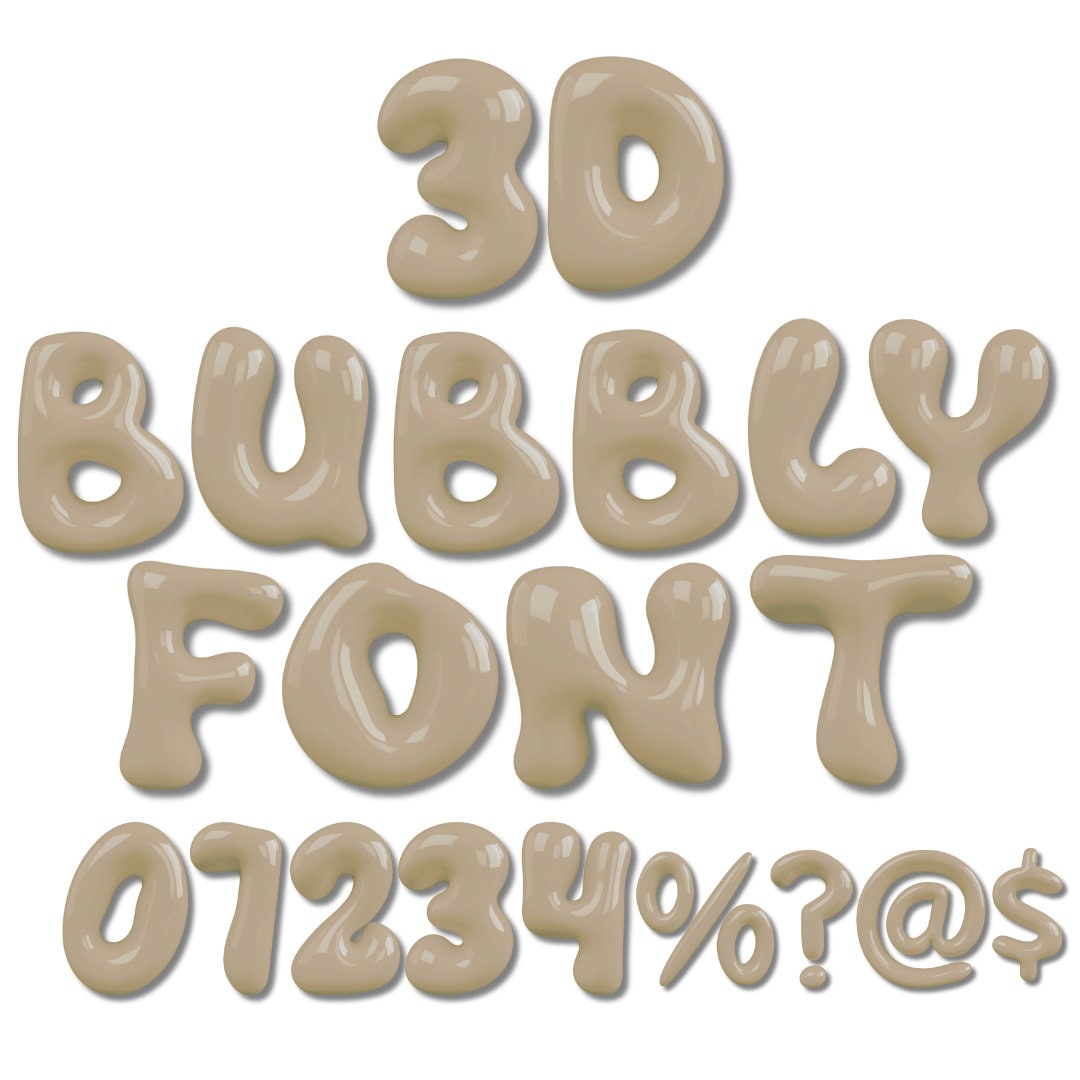 3D Bubbly Letters Clipart PNG SVG Bundle, Bubbly Font, Bubbly Alphabet ...