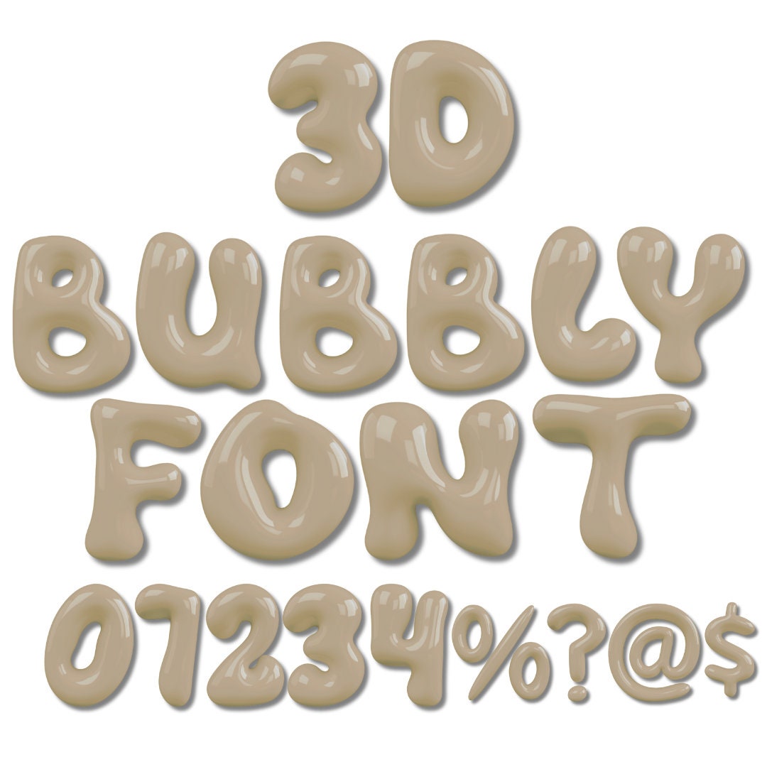 3D Bubbly Letters Clipart PNG SVG Bundle, Bubbly Font, Bubbly Alphabet ...