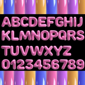 3D Bubbly Bundle Letters Clipart PNG SVG Bundle, Bubbly Pink Font ...