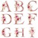 Watercolor Floral Letters Clipart PNG SVG Bundle, Floral Font, Floral ...
