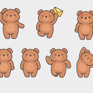15 Cute Bear Clipart Bundle SVG PNG, Baby Bear, Teddy Bear Png, Cute ...