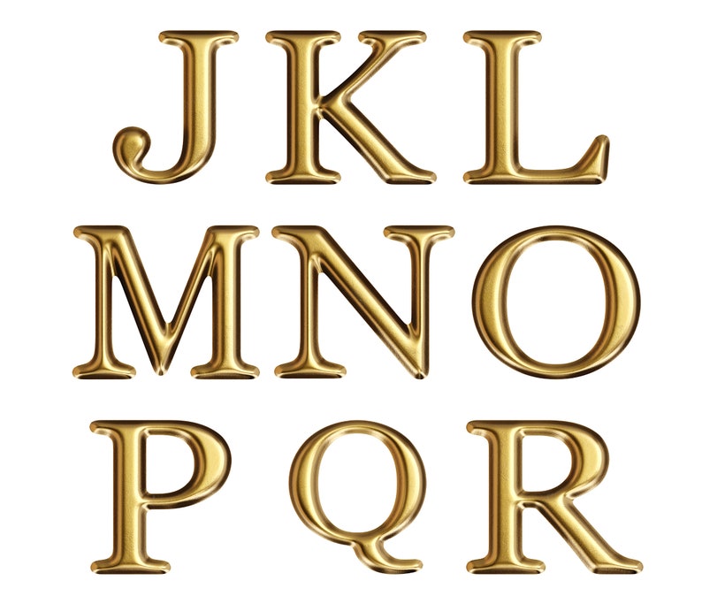 3D Gold Letters Clipart PNG SVG Bundle, Gold Font, Gold Alphabet, 3D ...