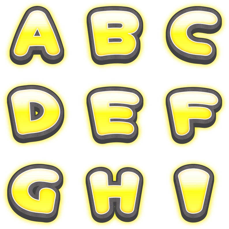 3D Comic Letters Clipart PNG SVG Bundle, Comic Font, Comic Alphabet, 3D ...