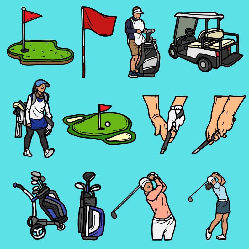 52 Golf Clipart Bundle SVG PNG JPG Pdf, Golfer Clipart, Golf Player ...