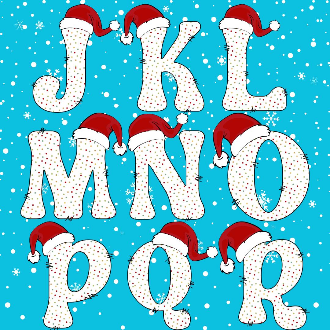 Christmas Font Clipart PNG SVG Bundle, Xmass Font Svg, Snow Letters Png ...