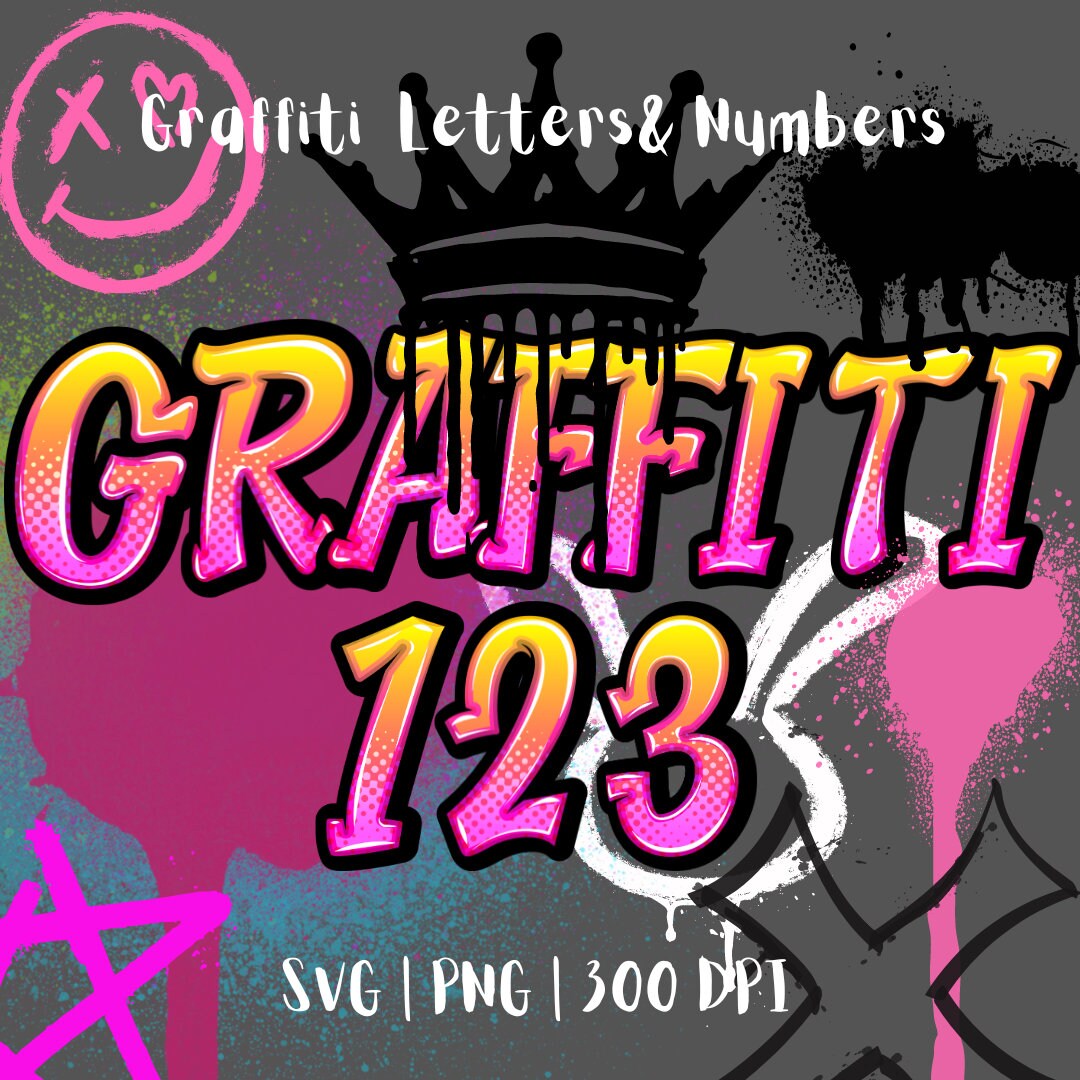 3D Graffiti Font Clipart PNG SVG Bundle, Urban Graffiti Font Svg, Retro ...