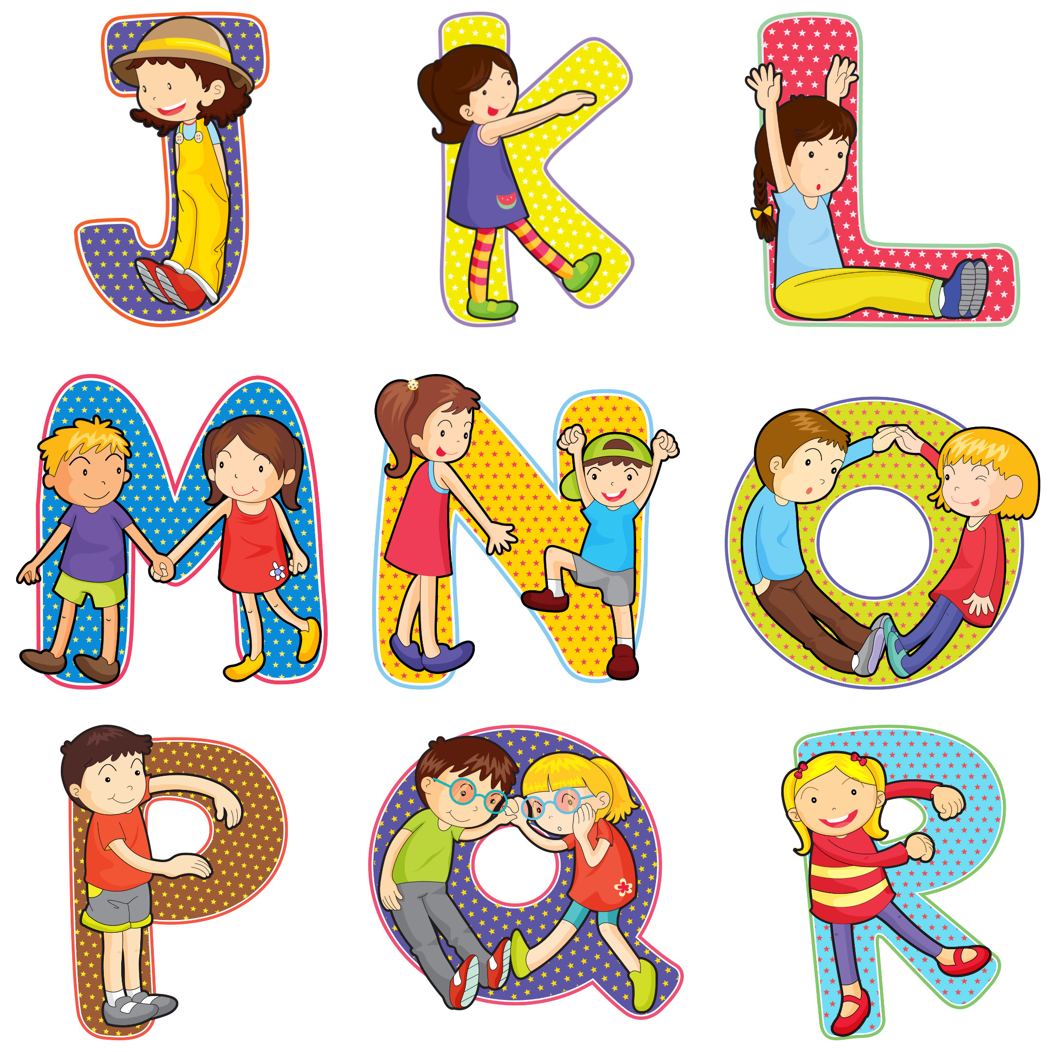 Kids Letters Clipart PNG SVG Bundle, Kids Font, Kids Alphabet ...