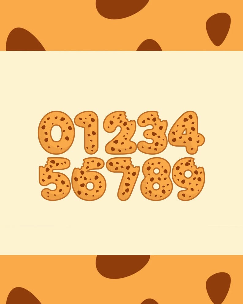 Cookie Font Clipart Bundle: Chocolate Chip Letters & Numbers (PNG SVG ...