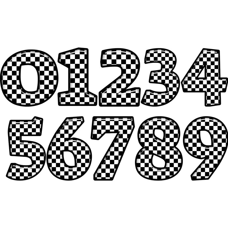 3D Checkered Font Clipart PNG SVG Bundle, Checkered Alphabet, Checkered ...