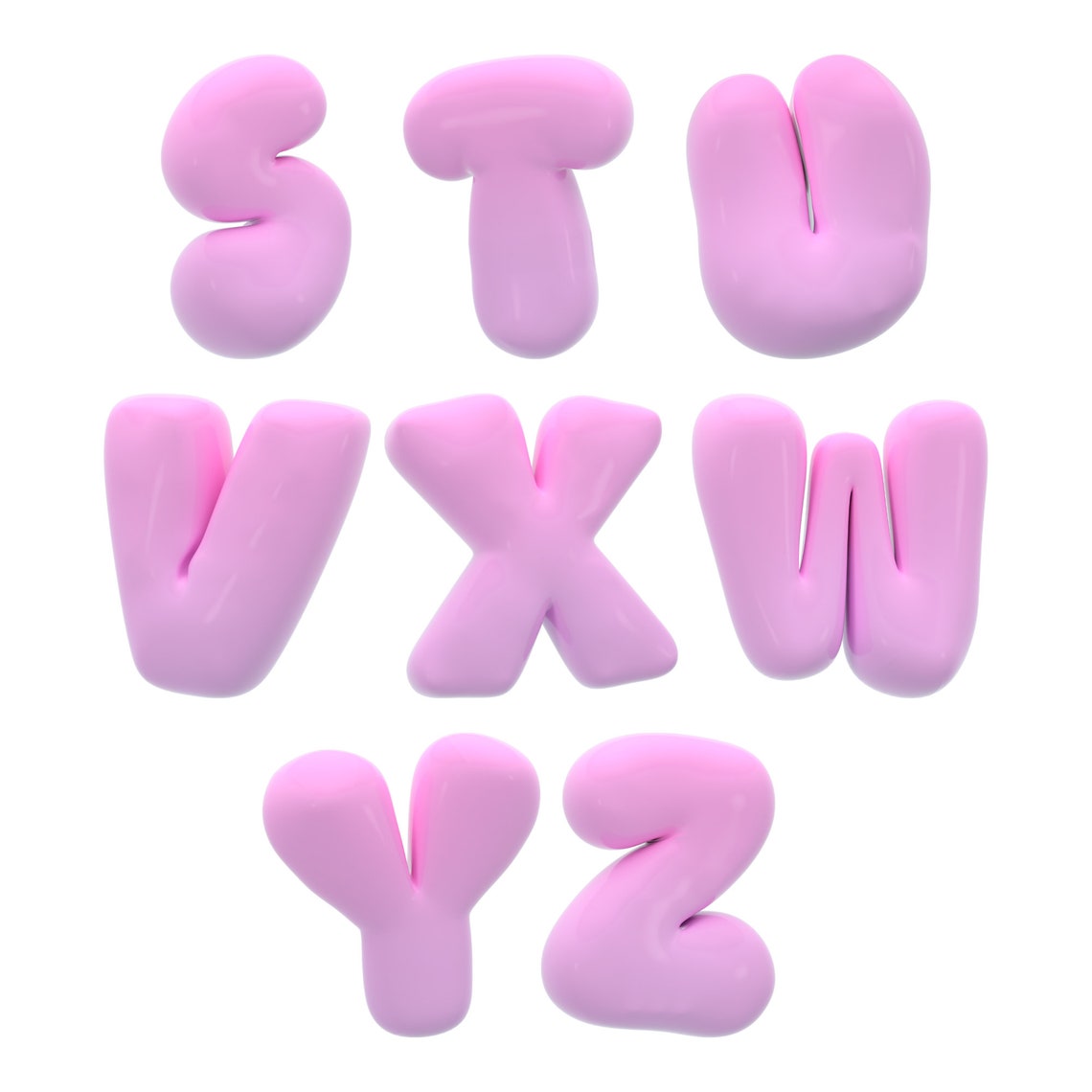 3D Bubbly Letters Clipart PNG SVG Bundle, Bubbly Font, Bubbly Alphabet ...