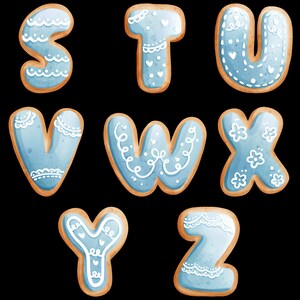 Cartoon Cookies Letters Clipart PNG SVG Bundle, Cookie Font, Cookie ...