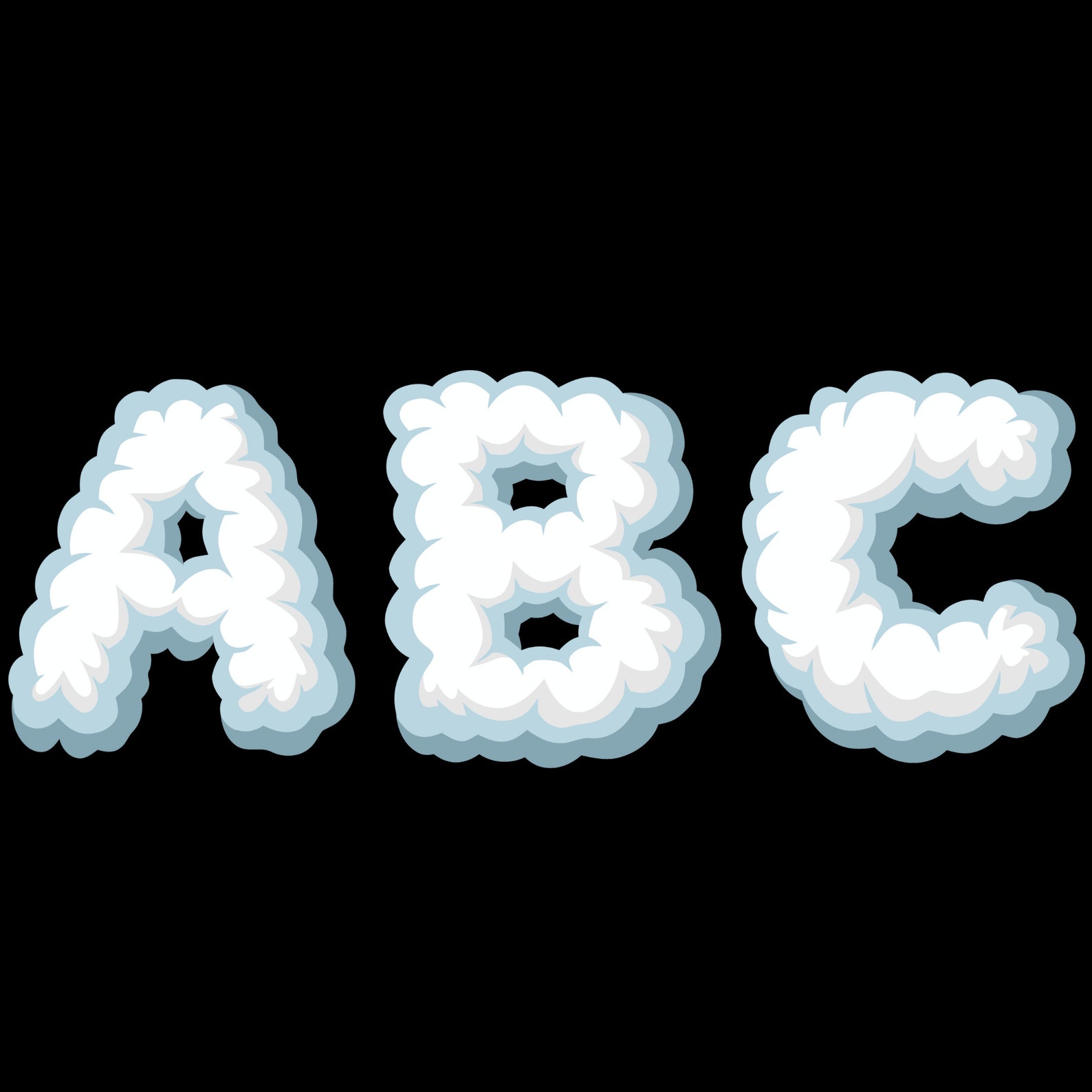 Cloud Letters PNG SVG Clipart Bundle, Cloud Alphabet, Cloud Font Svg ...