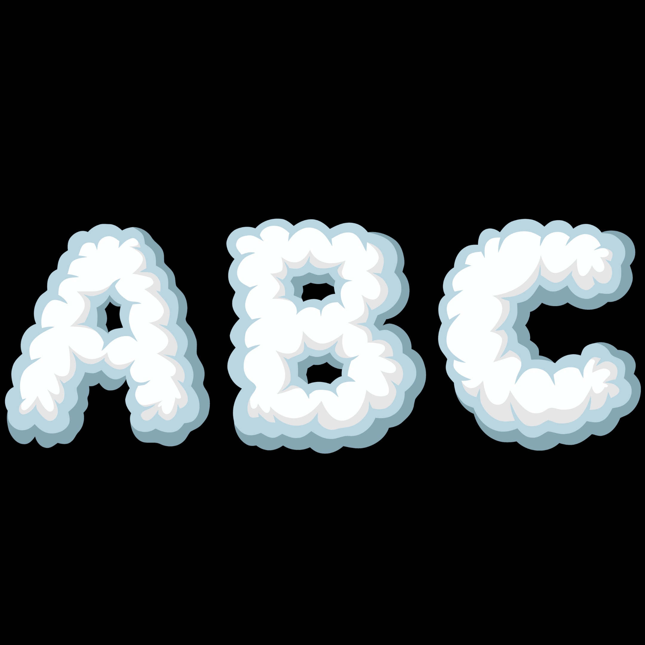 Cloud Letters PNG SVG Clipart Bundle, Cloud Alphabet, Cloud Font Svg ...
