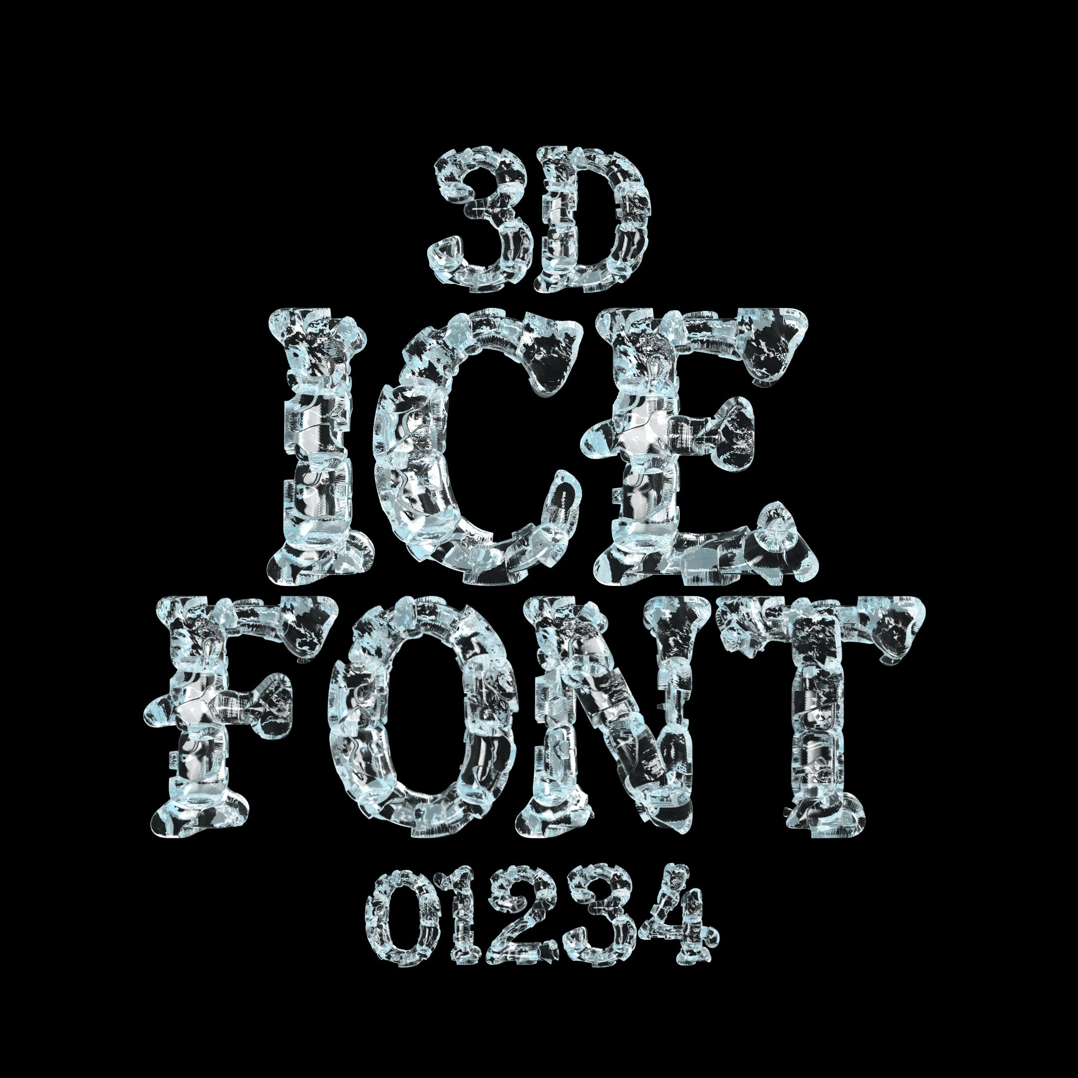 3D Ice Letters PNG SVG Bundle, Ice Font, Ice Alphabet, Winter Font ...