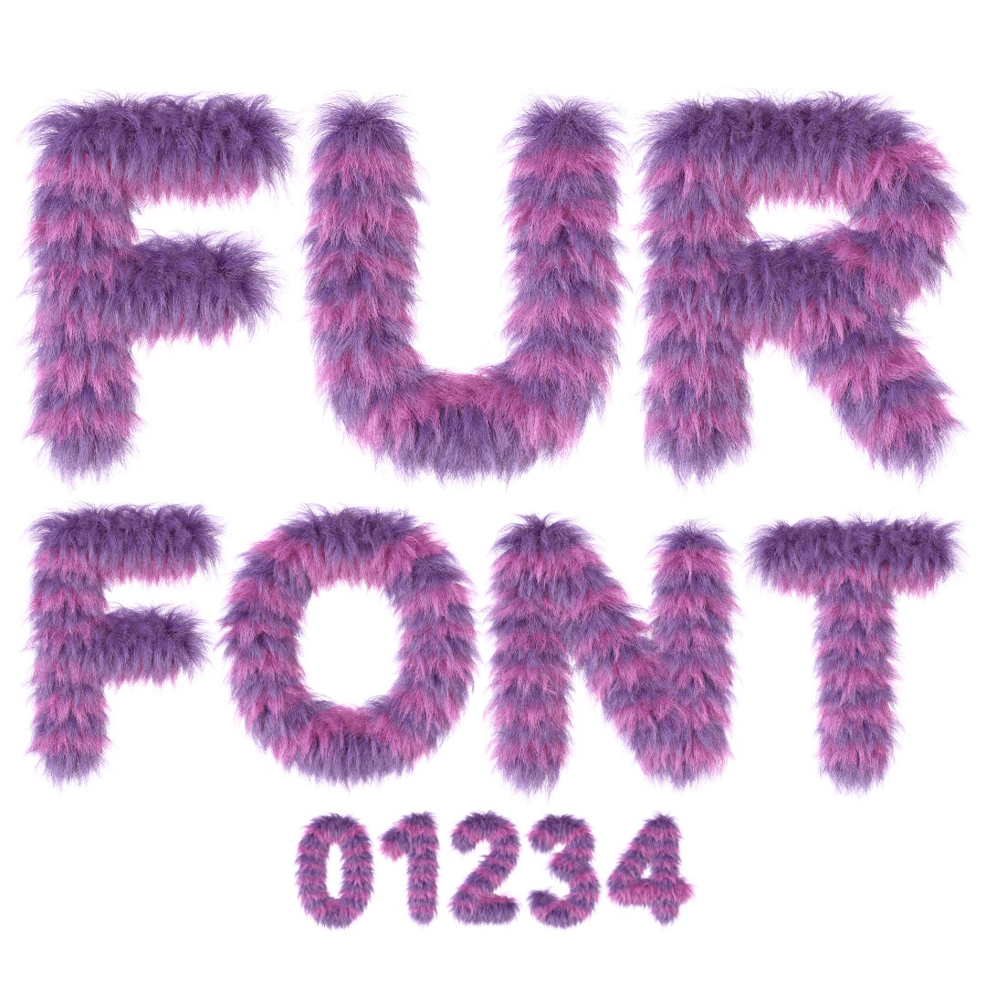 3D Furry Letters Clipart PNG SVG Bundle, Furry Font, Fluffy Alphabet ...