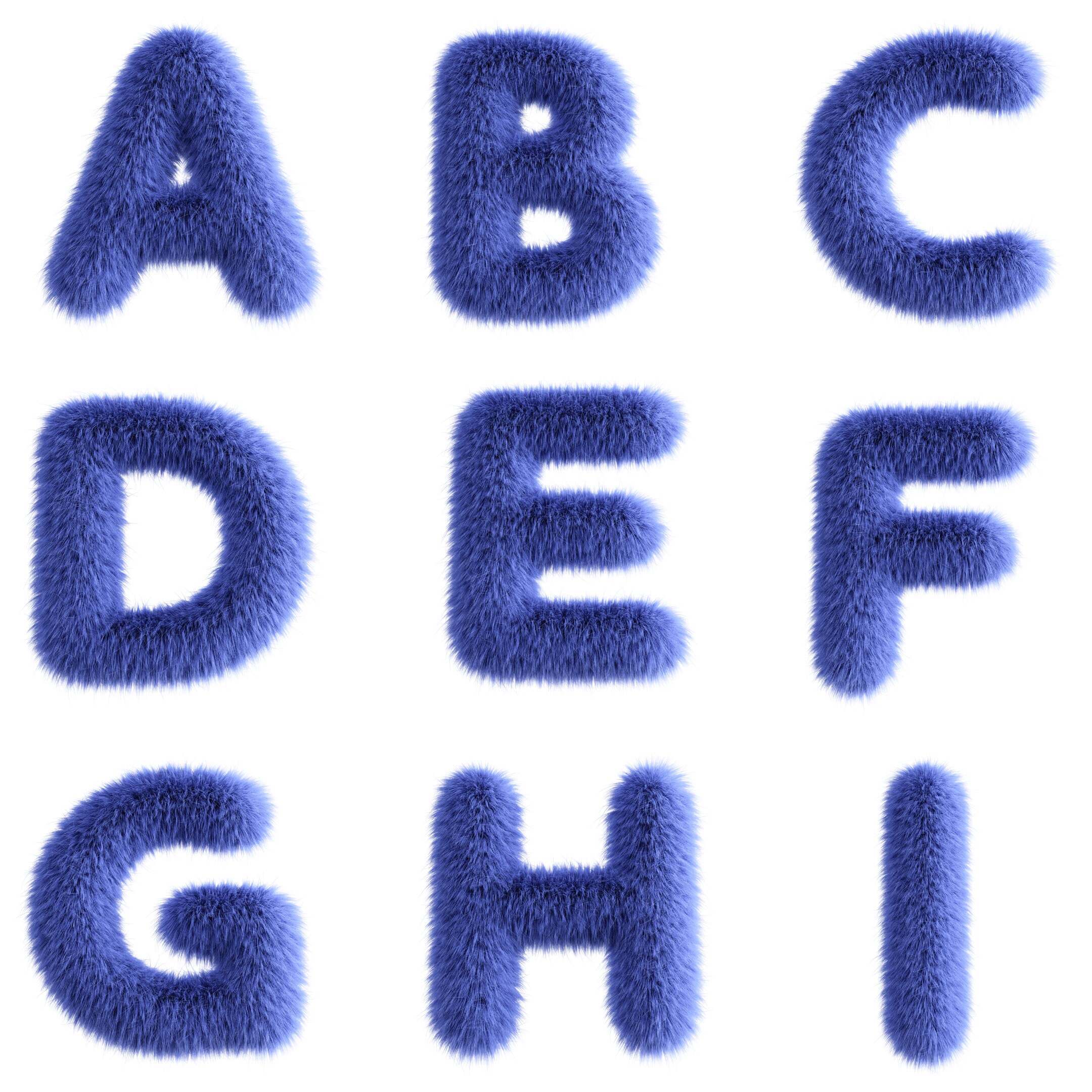 3D Furry Letters Clipart PNG SVG Bundle, Furry Font, Fluffy Alphabet ...