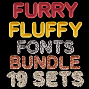 Furry Fluffy Font Clipart: 3D Letters PNG SVG Bundle - Etsy