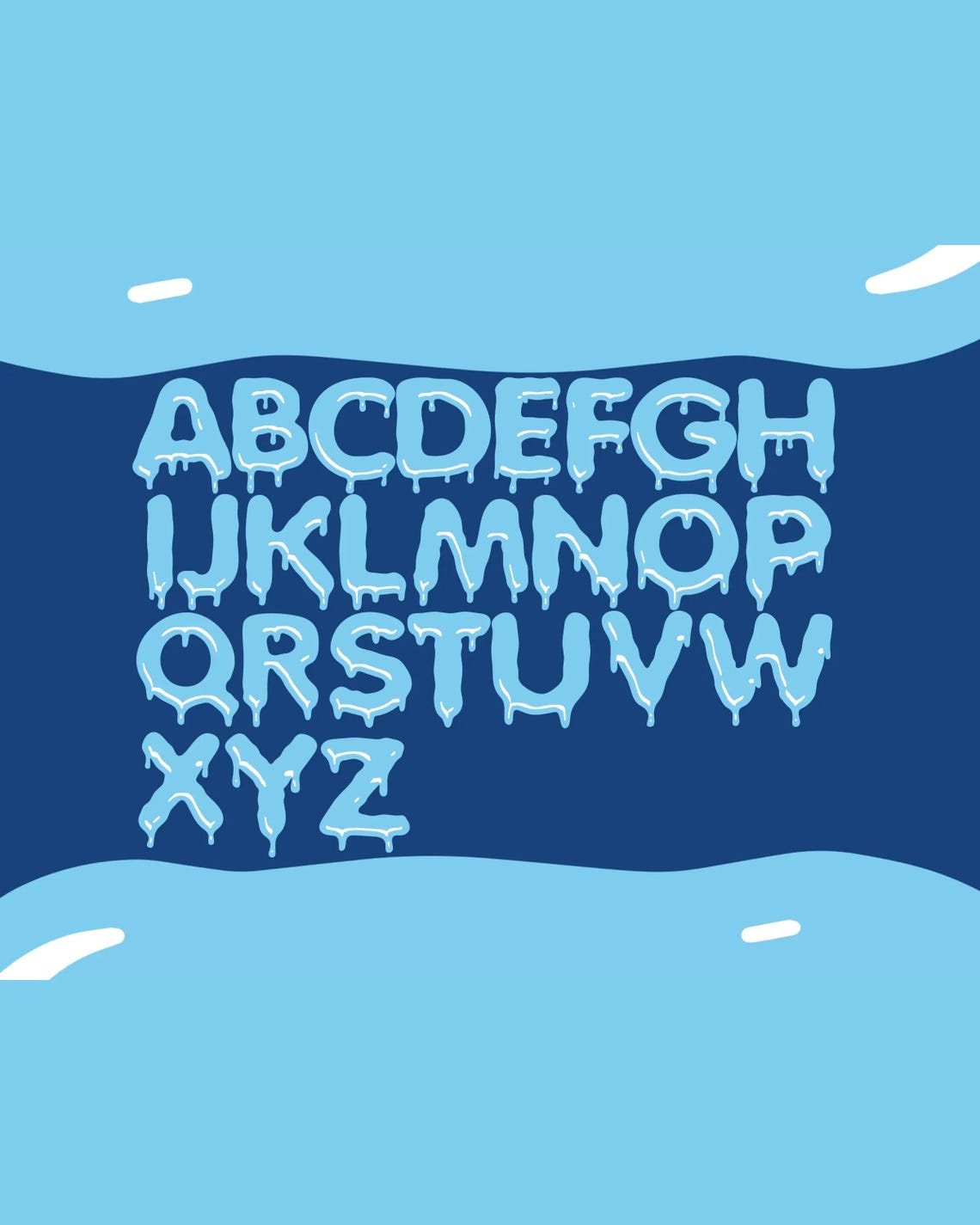 Melting Ice Font Clipart: PNG SVG Letters Bundle - Etsy