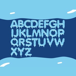 Melting Ice Font Clipart: PNG SVG Letters Bundle - Etsy