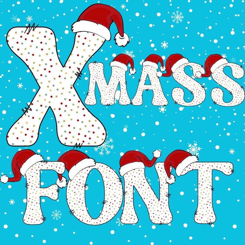 Christmas Font Clipart PNG SVG Bundle, Xmass Font Svg, Snow Letters Png ...