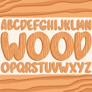 Wooden Font Clipart PNG SVG Bundle, Wood Font Svg, Wood Letters, Rustic ...