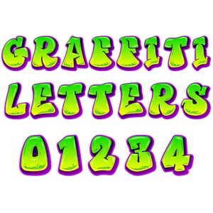 3D Graffiti Letters Clipart PNG SVG Bundle, Graffiti Font, Graffiti ...