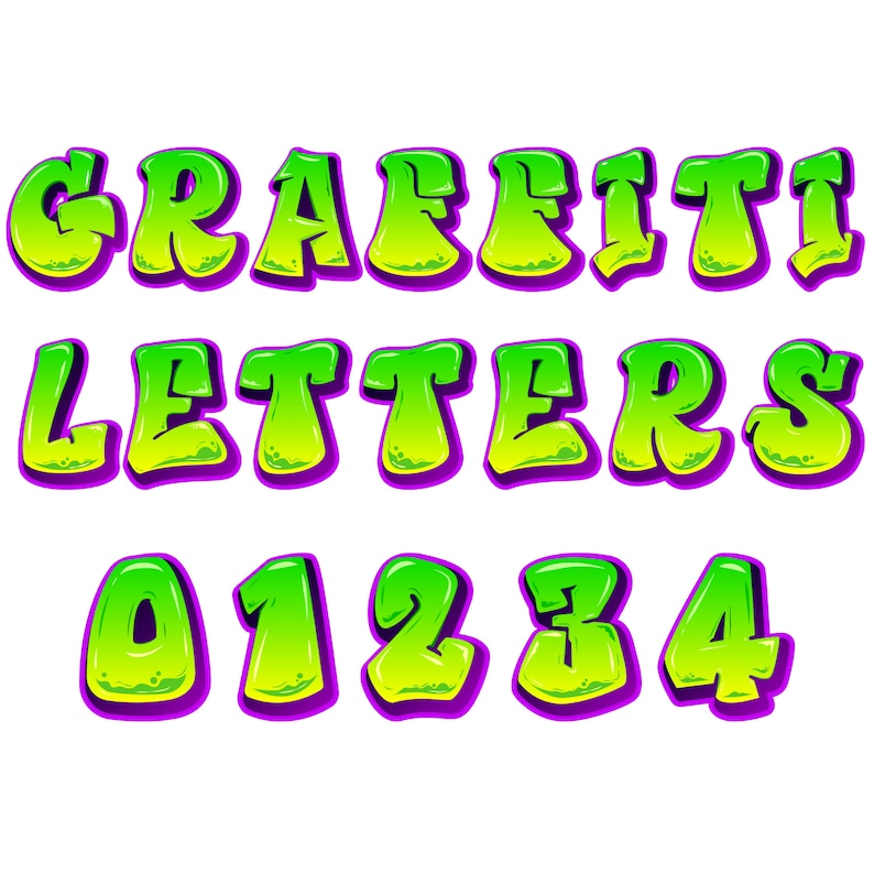 3D Graffiti Letters Clipart PNG SVG Bundle, Graffiti Font, Graffiti ...