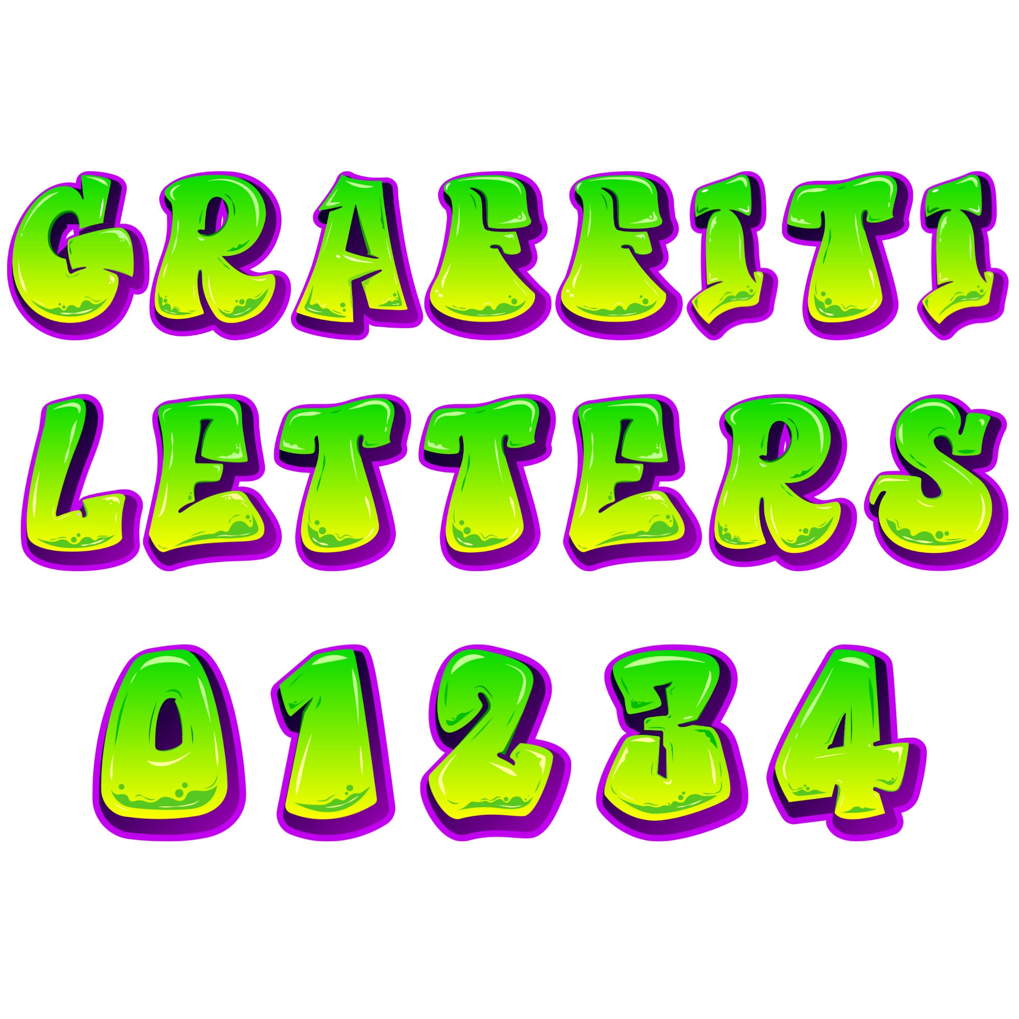 3D Graffiti Letters Clipart PNG SVG Bundle, Graffiti Font, Graffiti ...