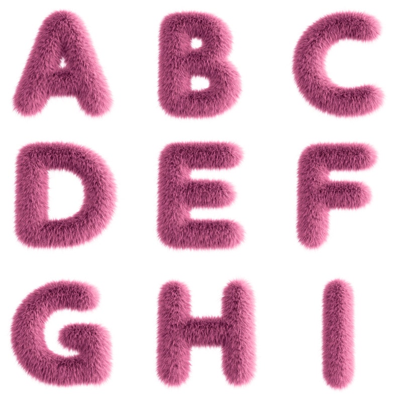 3D Furry Letters Clipart PNG SVG Bundle, Furry Font, Fluffy Alphabet ...