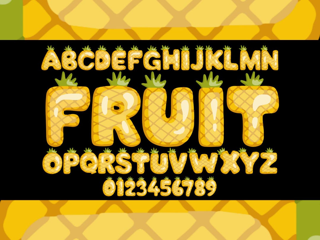 Pineapple Letters Clipart PNG SVG Bundle, Pineapple Font, Pineapple ...