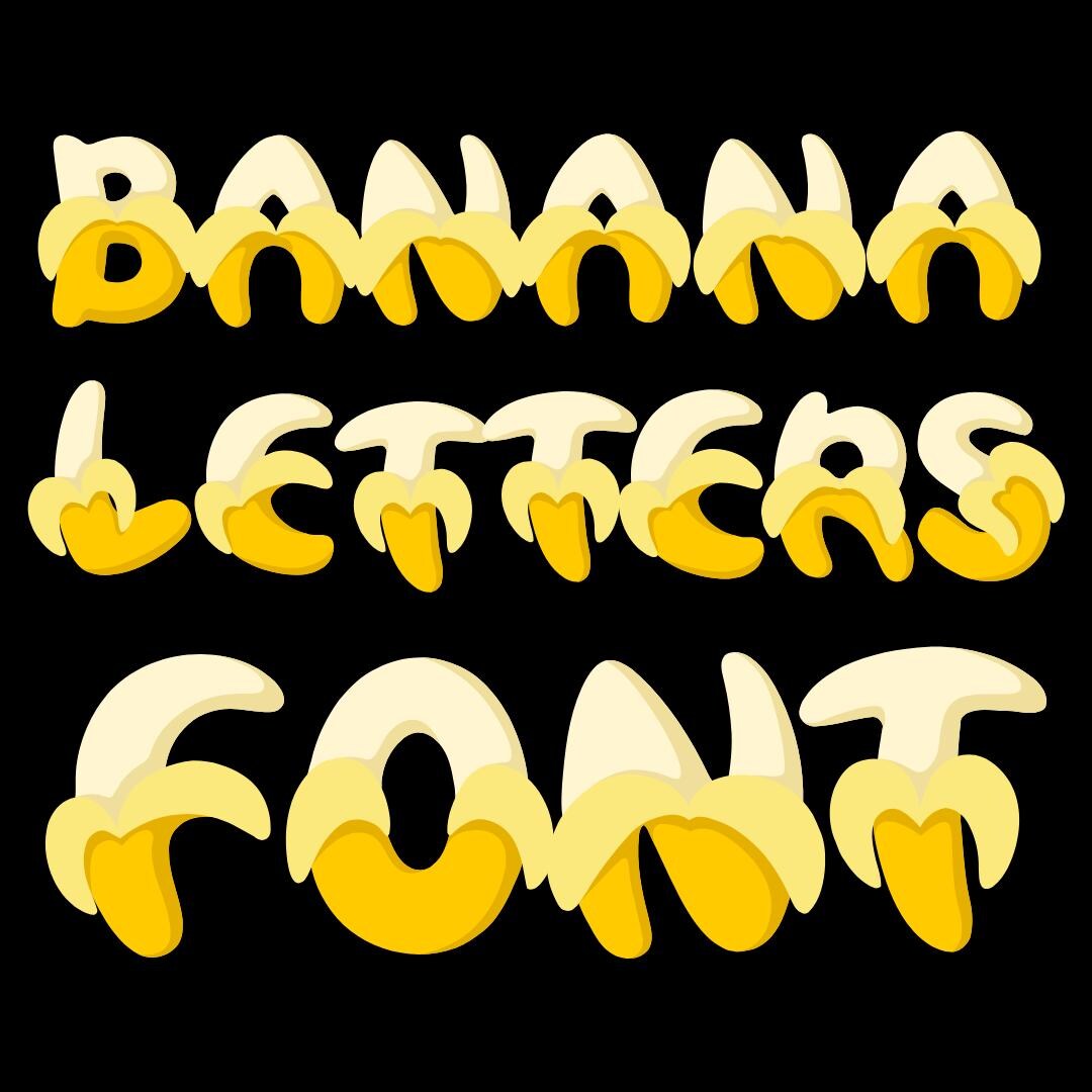 Banana Letters PNG SVG Clipart Bundle, Mini Banana Alphabet, Banana ...