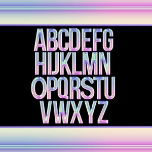 Holographic Letters Clipart PNG SVG Bundle, Holographic Font ...