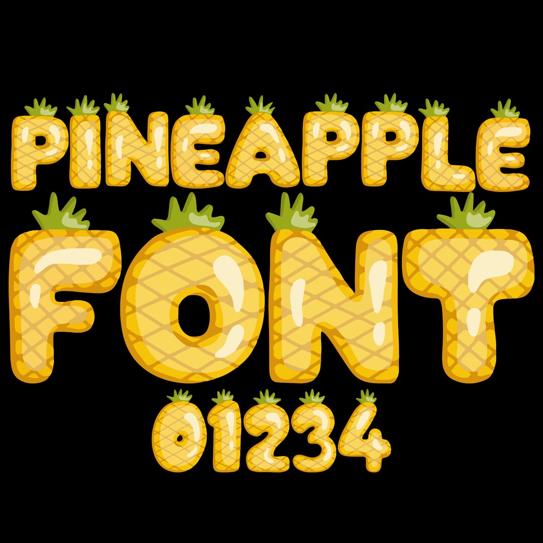 Pineapple Letters Clipart PNG SVG Bundle, Pineapple Font, Pineapple ...