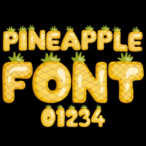 Pineapple Letters Clipart PNG SVG Bundle, Pineapple Font, Pineapple ...