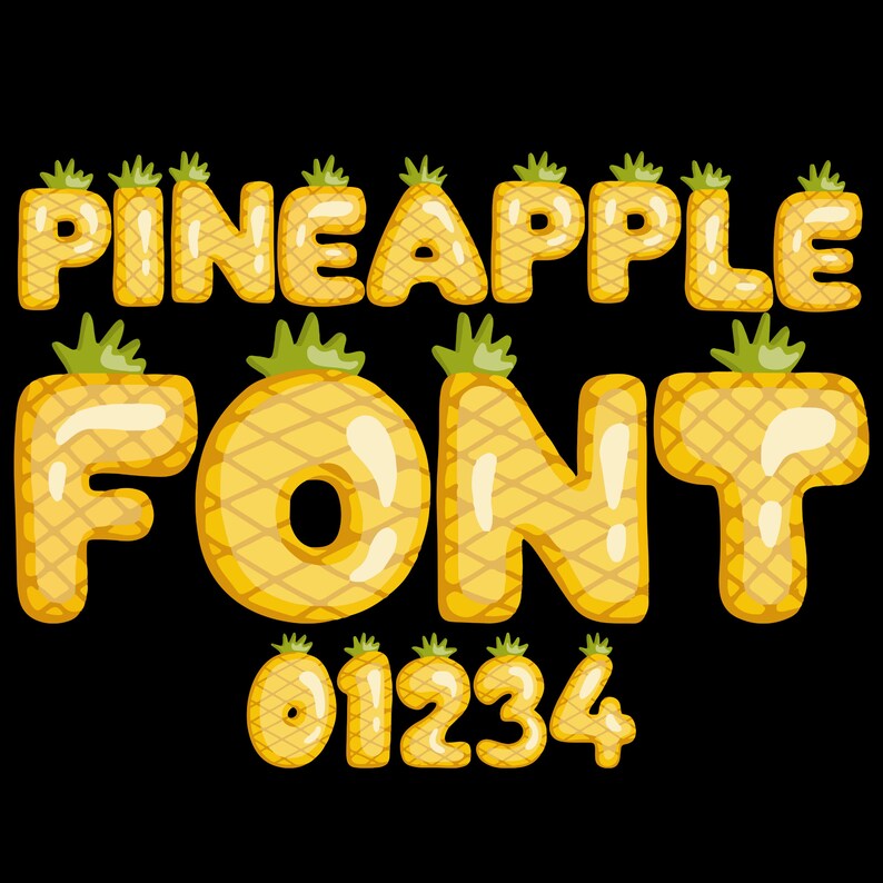Pineapple Letters Clipart PNG SVG Bundle, Pineapple Font, Pineapple ...