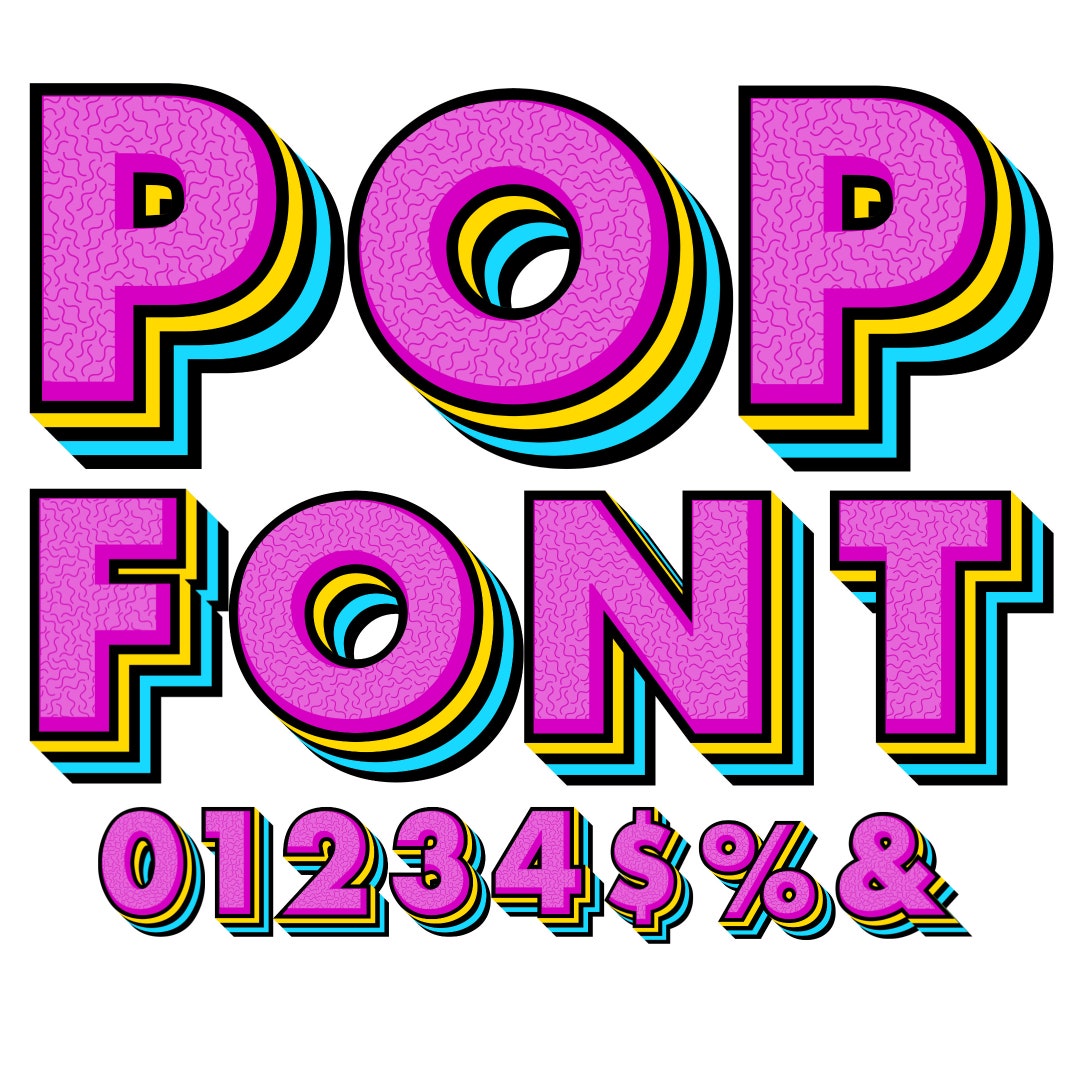 3D POP Letters Clipart PNG SVG Bundle, Comic Font, Comic Alphabet, 3D ...