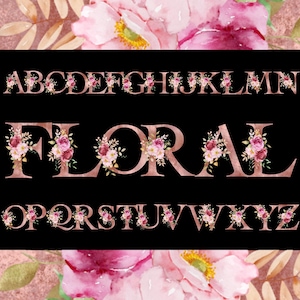 Watercolor Floral Letters Clipart PNG SVG Bundle, Floral Font, Floral ...